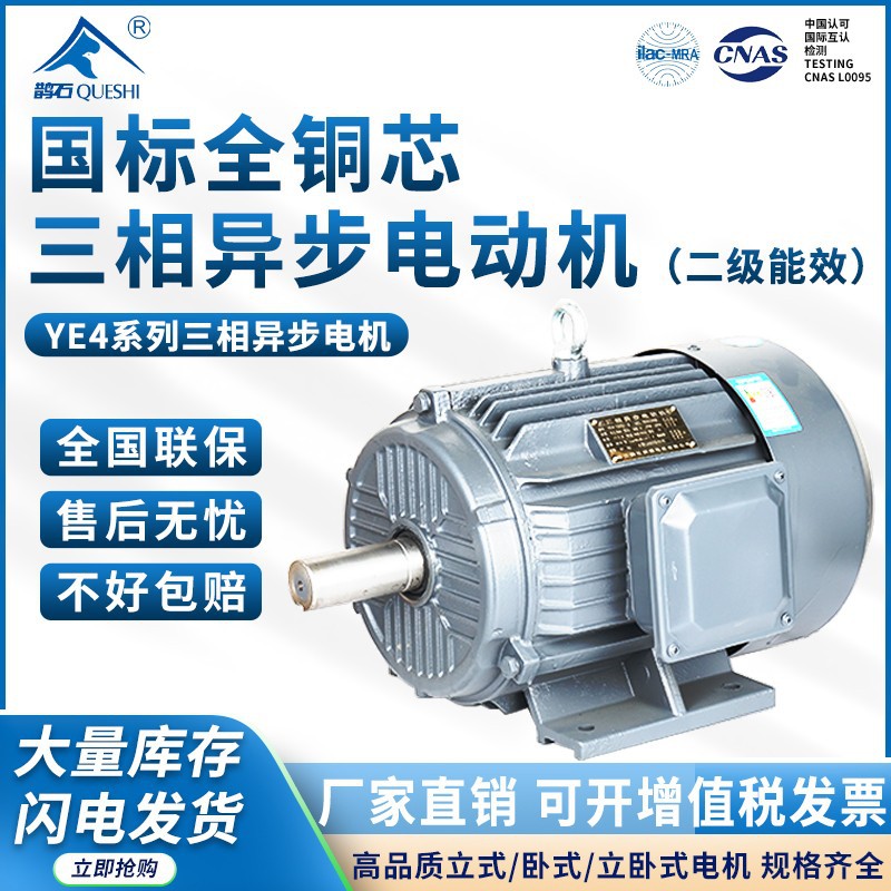 YE4三相异步电动机380V 0.75/1.5/2.2/3/4/5.5/7.5KW二级 能效电机-交流电机,电机,家电行业,-全球零部件网